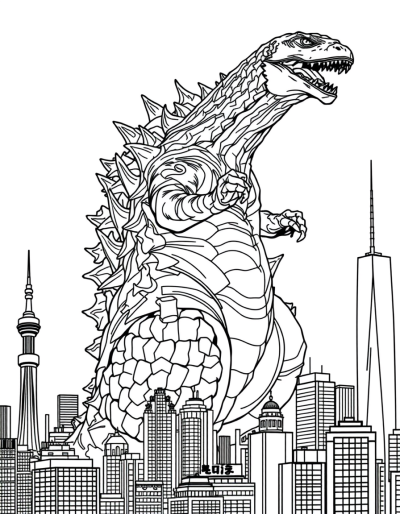 old school godzilla coloring pages